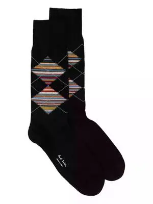 Paul Smith Argyle Knee-high Socks - Black