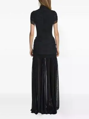 AXEL 113 Mesh-paneled Maxi Dress - Black