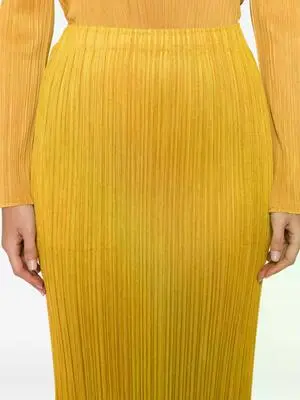 Issey Miyake Pleated Maxi Skirt - Yellow