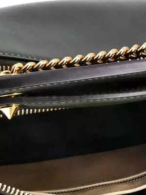 Fendi Flowerland Dotcom Convertible Embellished Leather Small Satchel