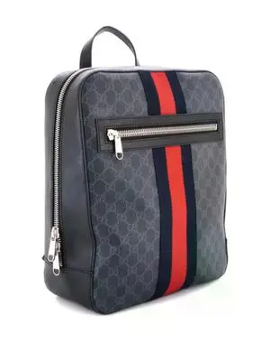 Gucci Web Zip Gg Coated Canvas Medium Backpack