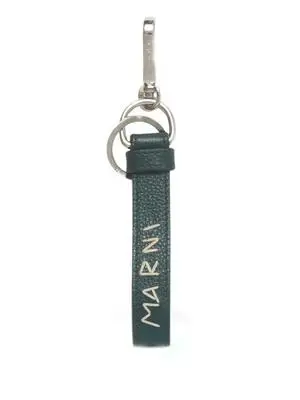 Marni Carabiner Hook Leather Keyring - Green