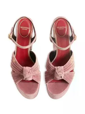 Valentino Garavani Crasher Velvet Platform Sandals - Pink