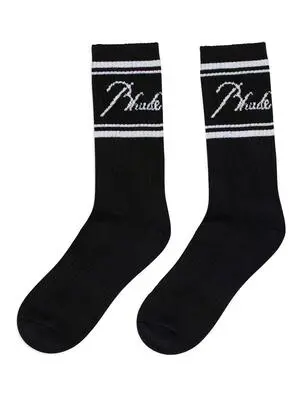 Rhude Logo Script Socks - Black