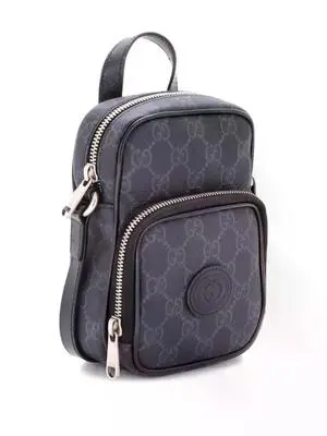 Gucci Interlocking G Patch Top Handle Gg Coated Canvas Mini Crossbody Bag
