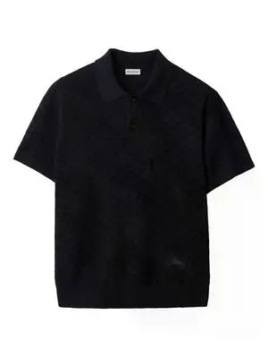 Burberry Check-wool Polo Shirt - Blue