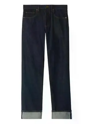 Burberry Turn-up Straight-leg Jeans - Blue