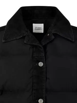 STUDIO TOMBOY Denim-trim Puffer Jacket - Black
