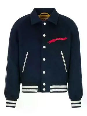 Marni Embroidered Bomber Jacket - Blue