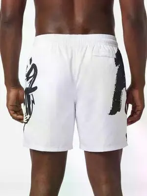 PLEIN SPORT Swim Drawstring Shorts - White