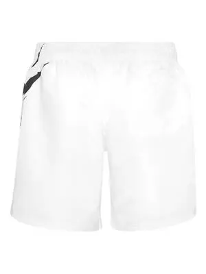 PLEIN SPORT Swim Scratch Logo Shorts - White