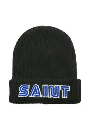 SAINT MXXXXXX Logo-embroidered Beanie - Black