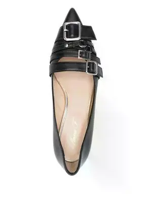 ANNA F. 45mm Buckled-strap Point-toe Pumps