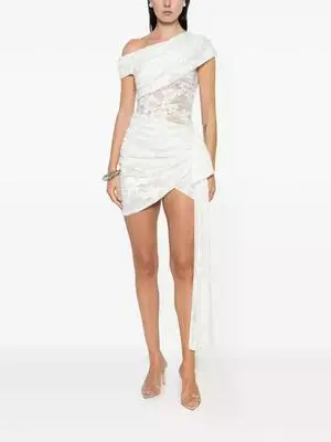 SELF-PORTRAIT Lace Draped Mini Dress