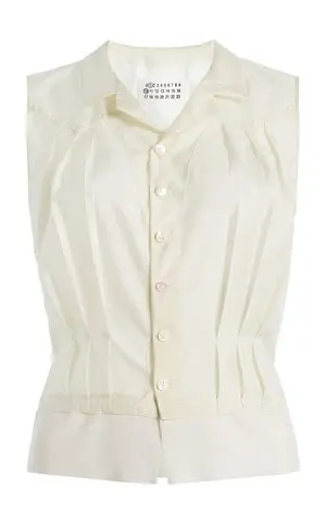 MAISON MARGIELA Pleated Sleeveless Top - Ivory