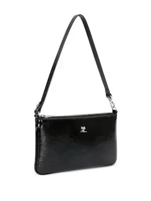 COURREGES Logo-plaque Zipped Pouch - Black