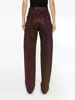GOLDEN GOOSE Burgundy Denim Jeans With Gradient Crystals - Red