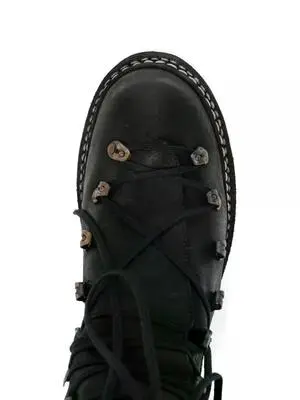 Guidi Lace-up Leather Boots - Black