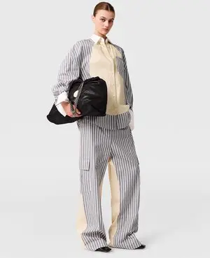 Stella McCartney Oversized Mixed Stripe Cargo Trousers - Gray/white