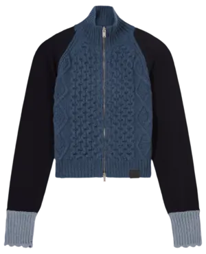 Stella McCartney Hybrid Knit Bomber Jacket - Navy