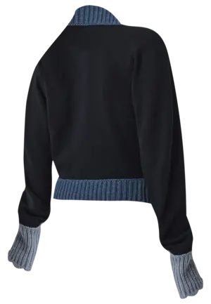 Stella McCartney Hybrid Knit Bomber Jacket - Navy