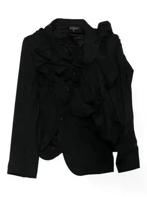 Comme Des Garçons Ruffled Pinstripe Blazer