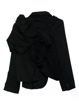 Comme Des Garçons Ruffled Pinstripe Blazer