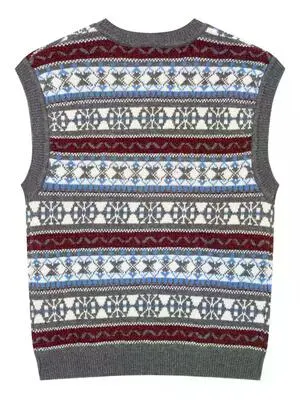 STUDIO TOMBOY Geometric-patterned Vest - Grey