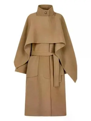 STUDIO TOMBOY Belted Wool Blend Coat - Neutrals