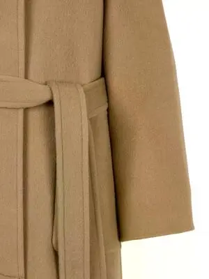 STUDIO TOMBOY Belted Wool Blend Coat - Neutrals