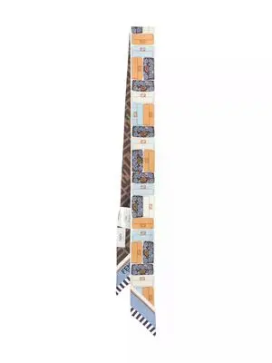 Fendi Graphic Print Scarf - Blue