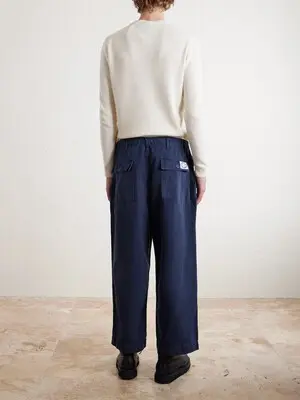 CHERRY LOS ANGELES Parachute Wide-leg Cotton Trousers - Blue