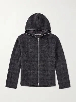 Our Legacy Brushed Wool-blend Zip-up Hoodie - Gray