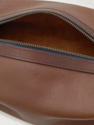 BLEU DE CHAUFFE Zazou Full-grain Leather Wash Bag