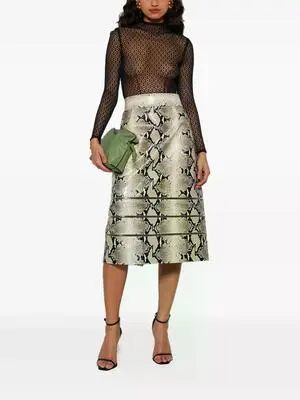 Khaite Isla Leather Midi Skirt