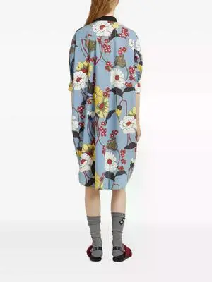 Marni Floral-print Neck-tie Dress