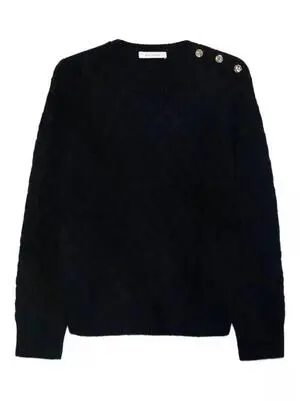 WALES BONNER Textured Knit Sweater With Button Detail
