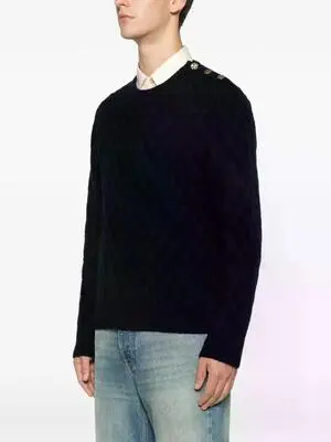 WALES BONNER Textured Knit Sweater With Button Detail