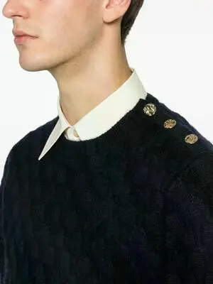 WALES BONNER Textured Knit Sweater With Button Detail