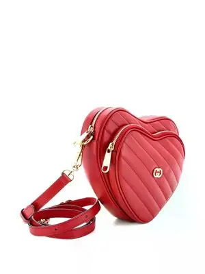 Gucci Interlocking G Heart Quilted Leather Mini Shoulder Bag - Red