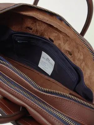 BLEU DE CHAUFFE Zeppo Duo Full-grain Leather Briefcase