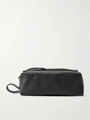 BLEU DE CHAUFFE Zazou Full-grain Leather Wash Bag - Black