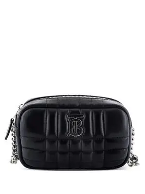 Burberry Lola Camera Mini Crossbody Bag Quilted Leather - Black
