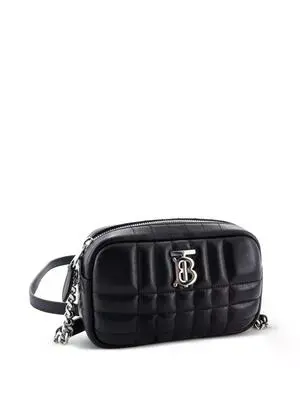 Burberry Lola Camera Mini Crossbody Bag Quilted Leather - Black
