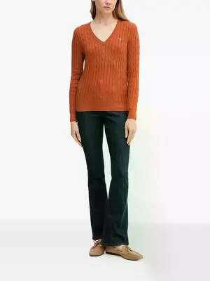 Gant Cable-knit V-neck Sweater