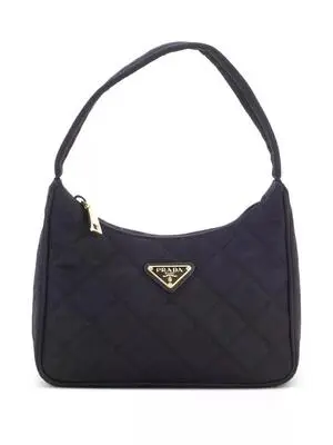 Prada Quilted Tessuto Small Hobo Bag