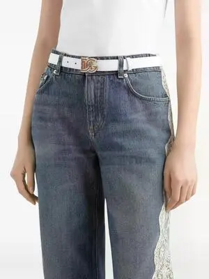 Dolce & Gabbana Embellished Logo Belt - White