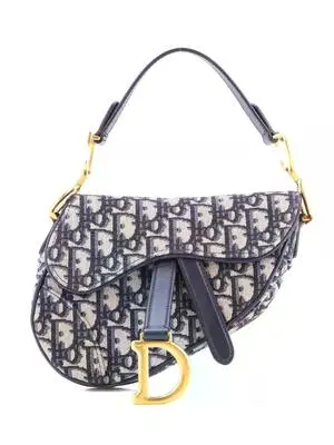 Dior Saddle Handbag Oblique Canvas Mini - Blue