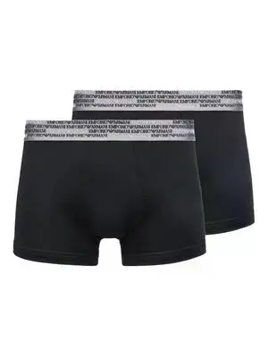 Emporio Armani Logo-print Elasticated-waist Boxers - Black