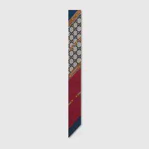 Gucci Heritage Print Silk Ribbon Silk - Bordeaux